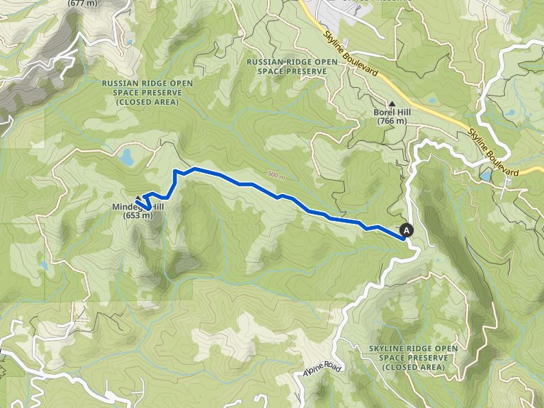 Mindego Hill Trail — Russian Ridge Open Space Preserve | hike | Komoot